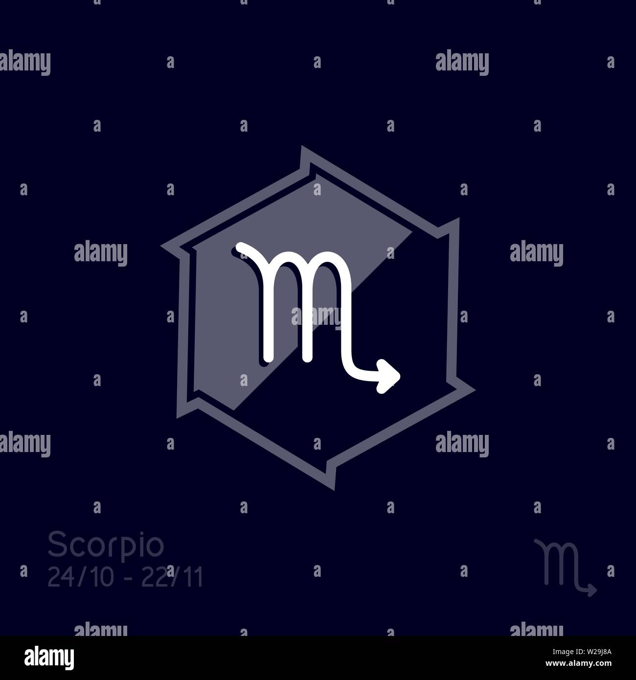 Scorpio zodiac sign. Astrology symbol vector illustration. Simple ...
