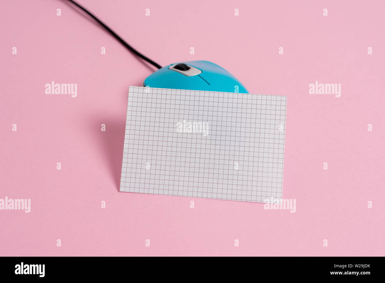 Wire vintage electronic mouse squared blank paper sheet colored ...