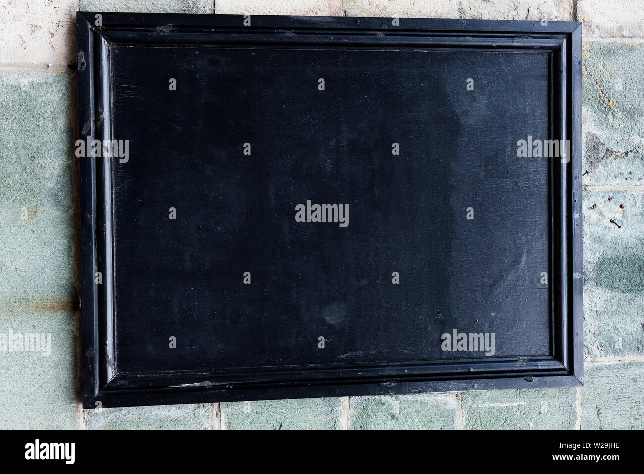 Empty black board with copy space for advertising. Blank dark board ...