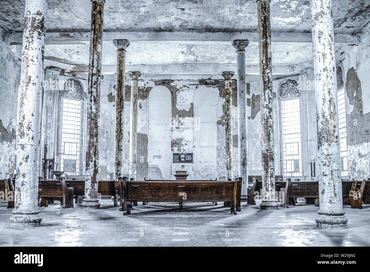 Mansfield, Ohio, USA - April 18, 2017: Abandoned chapel at the Ohio ...