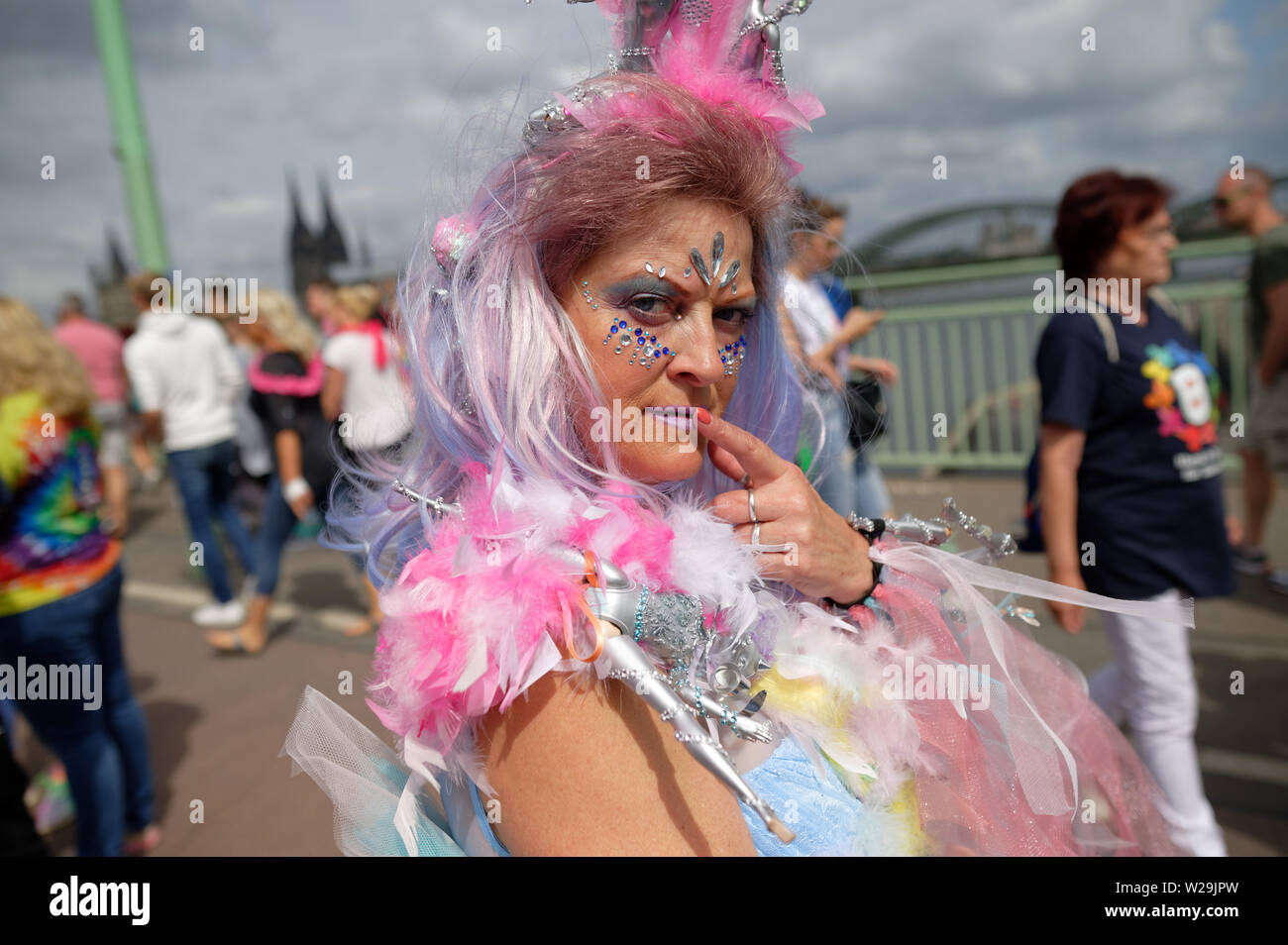 Cologne, Germany. 07th July, 2019. A participant in the Christopher ...