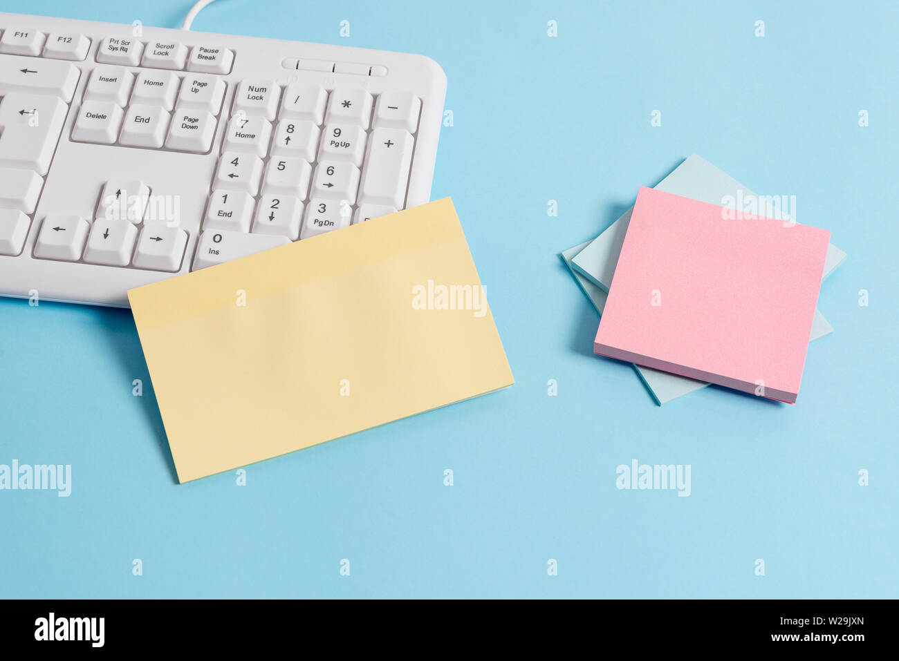 Paper blue desk computer keyboard office study notebook chart numbers ...