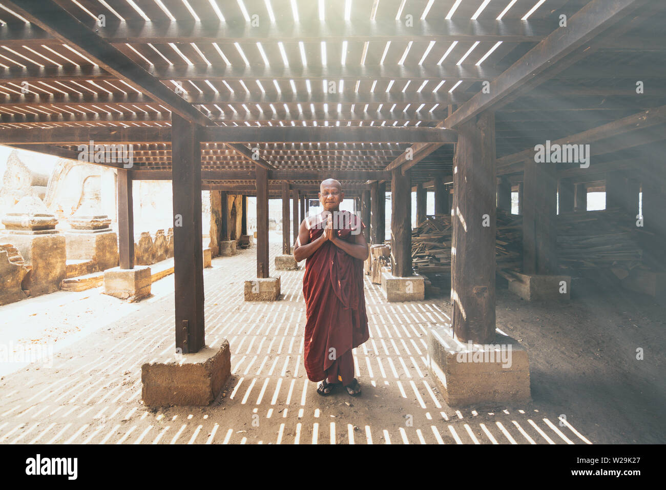 Man pray at monastery hi-res stock photography and images - Alamy