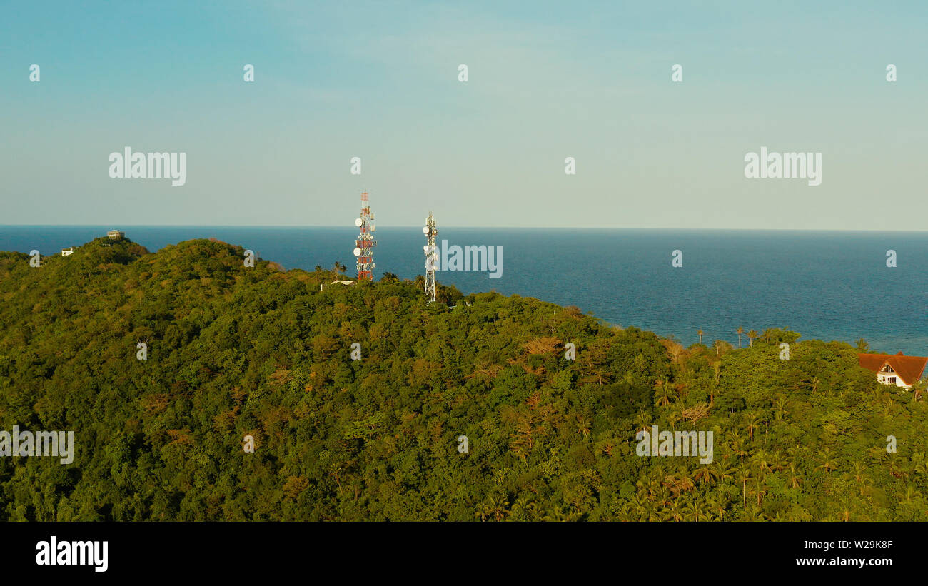 Telecommunication tower, communication antenna in mountains and ...