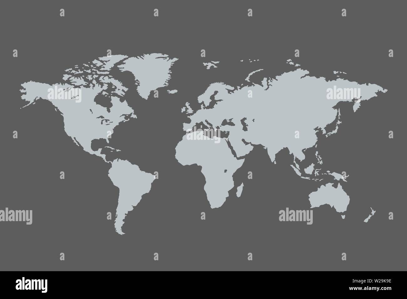 World map sign and icon isolated on grey background. Monochrome ...