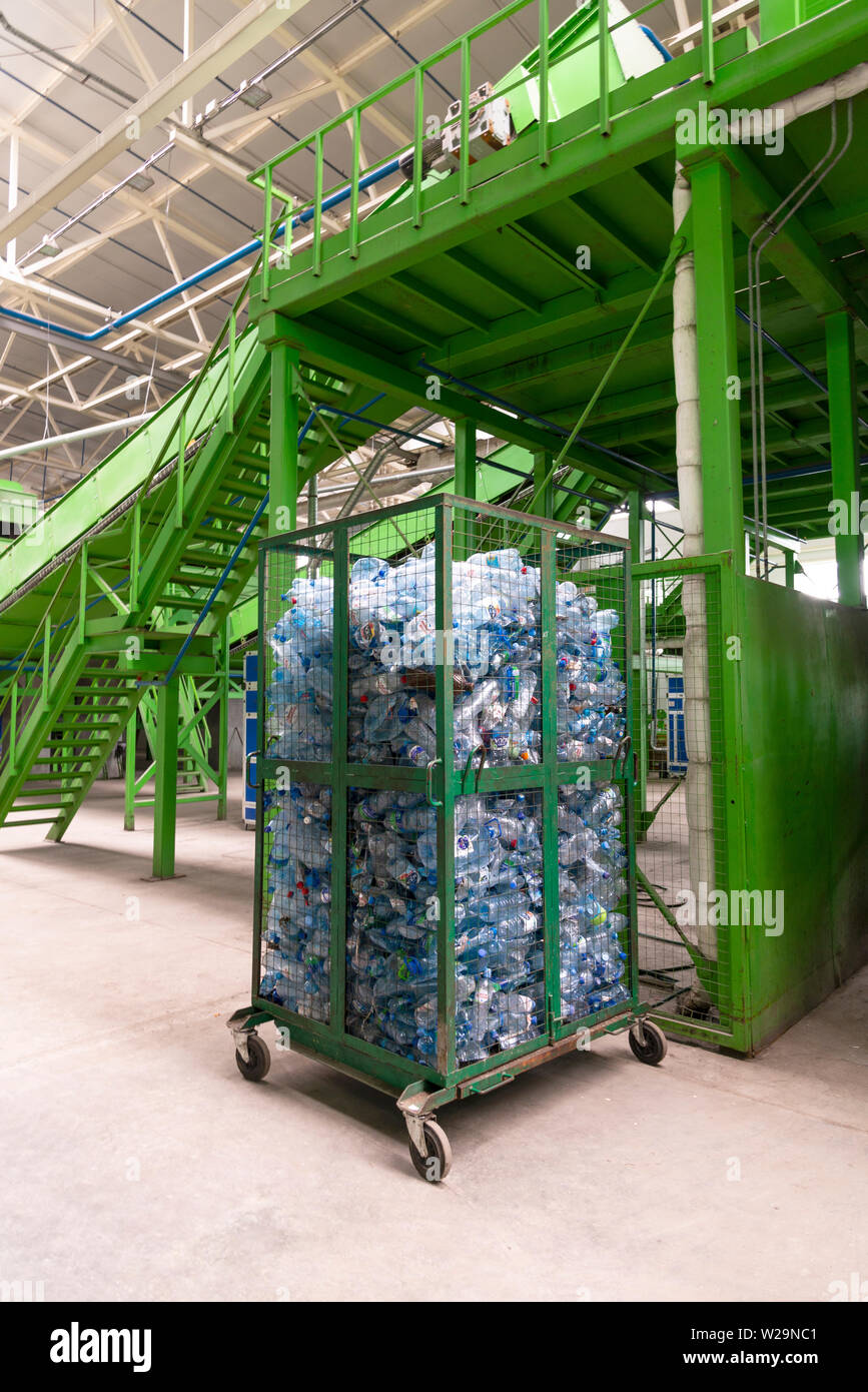 Minsk, Belarus -June 6, 2019 Waste processing plant. Technological ...
