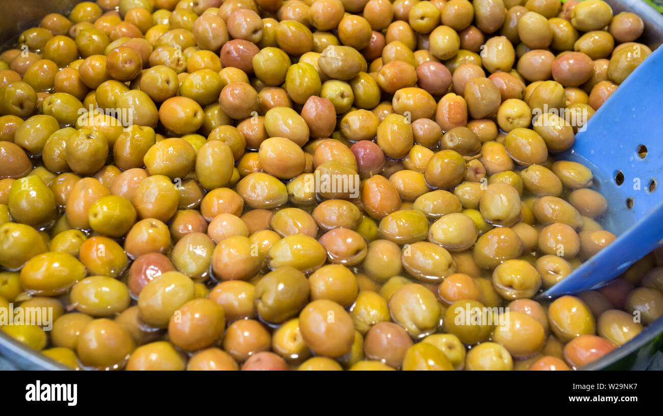 Green olives at market, Turkey Stock Photo - Alamy