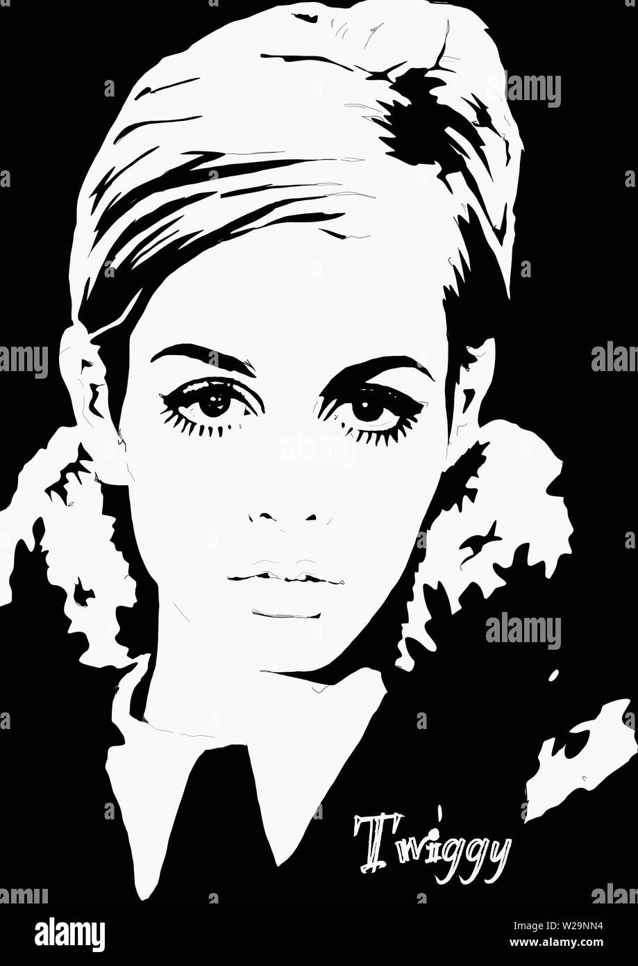1960's vintage twiggy hi-res stock photography and images - Alamy