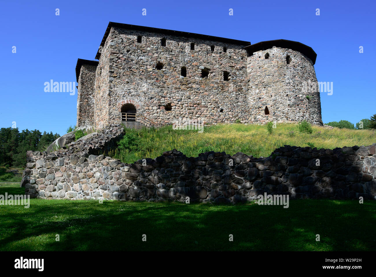 medieval Raseborg castle on a rock in Finland in summer Stock Photo - Alamy