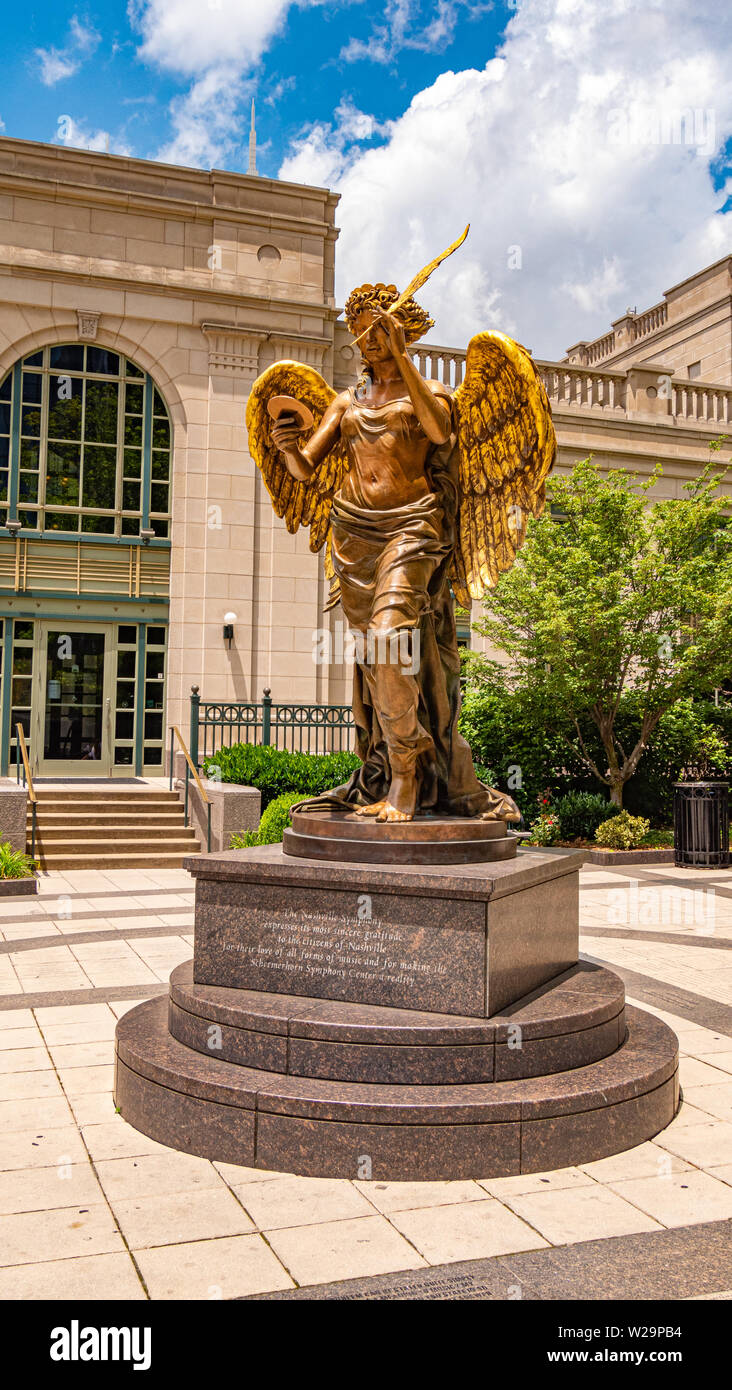 Golden Angel statue at Schermerhorn Symphony Center in Nashville Stock ...