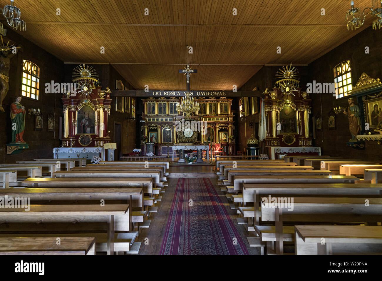 Czarna Gorna, Poland - June 24, 2019: Interior of a former orthodox ...