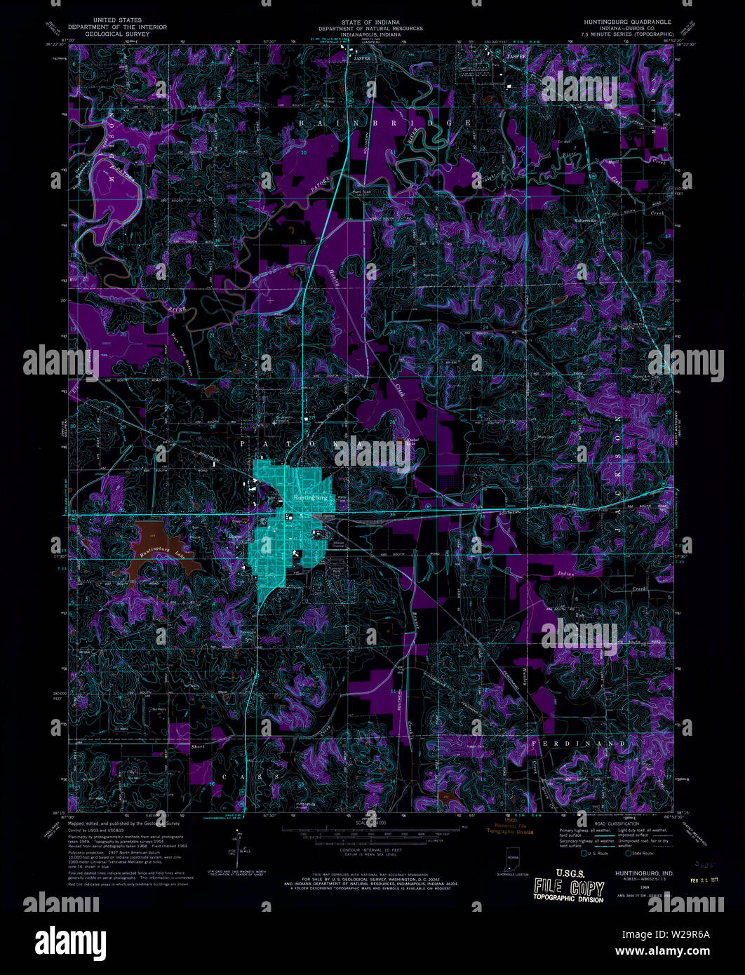 Huntingburg map hi-res stock photography and images - Alamy
