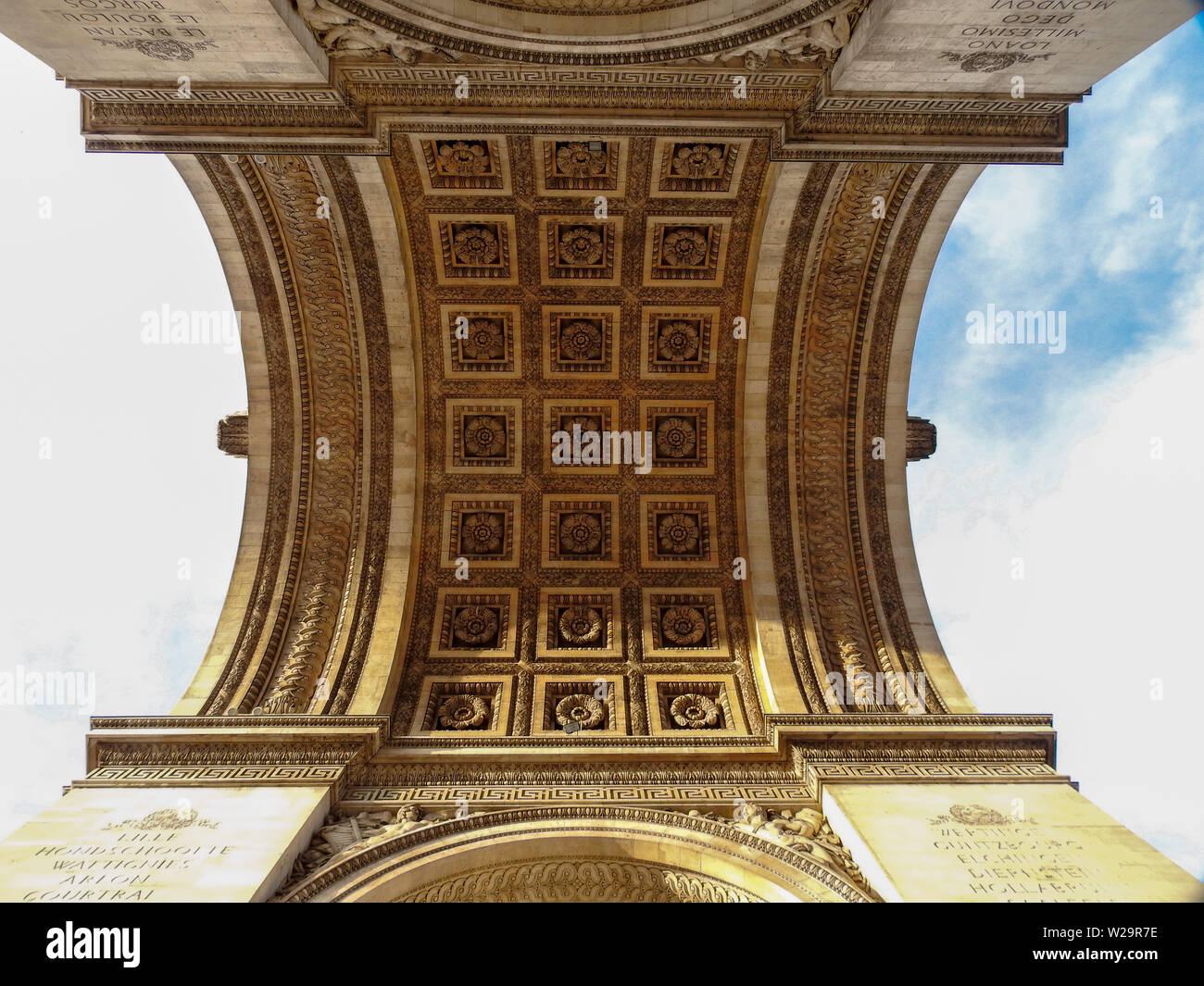Underside of The Arch de Triumph, Arc de Triomphe, Paris, France Stock ...