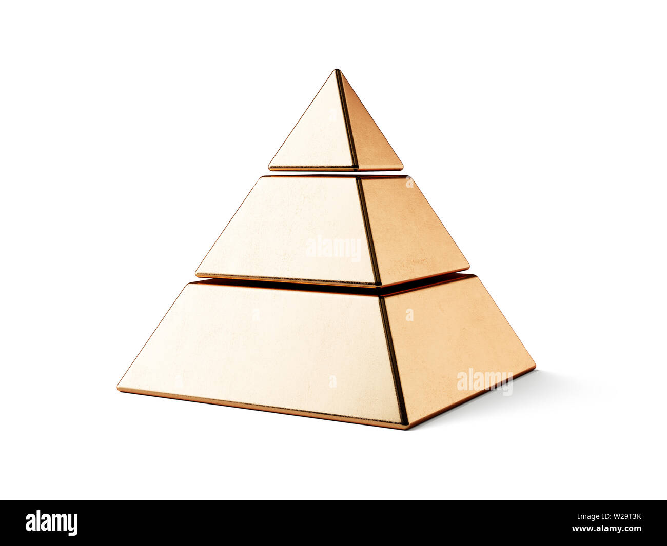 3d render of golden pyramid on white background Stock Photo - Alamy