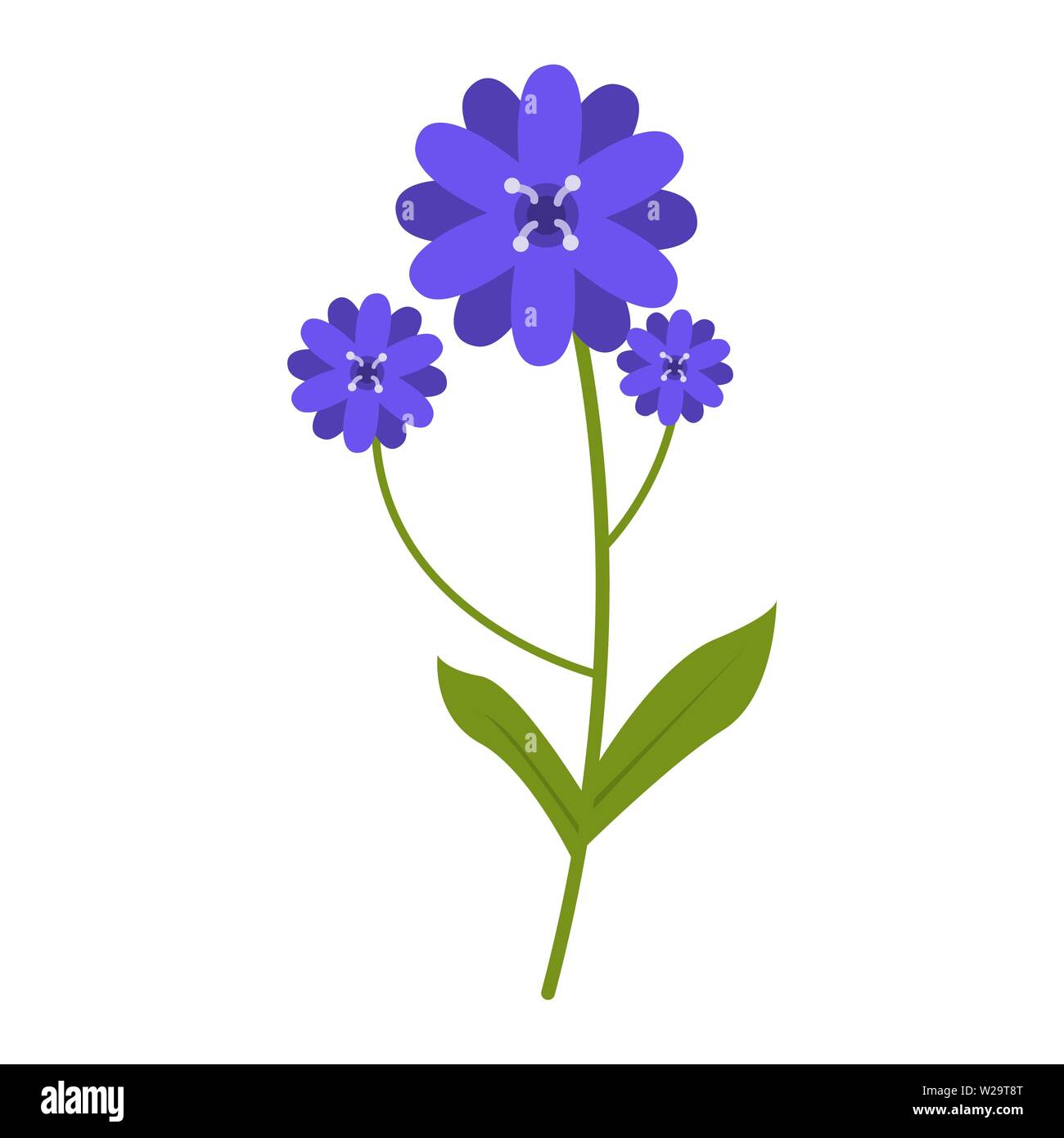 Wildflowers flower flat icon, plant vector illustration isolated on ...