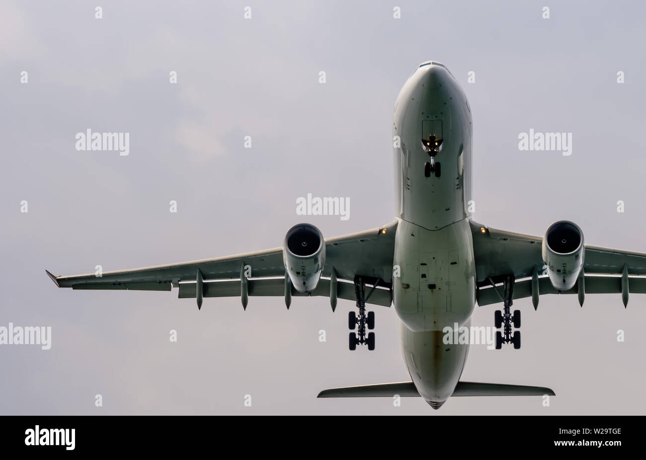 air plane in the sky closeup view Stock Photo - Alamy