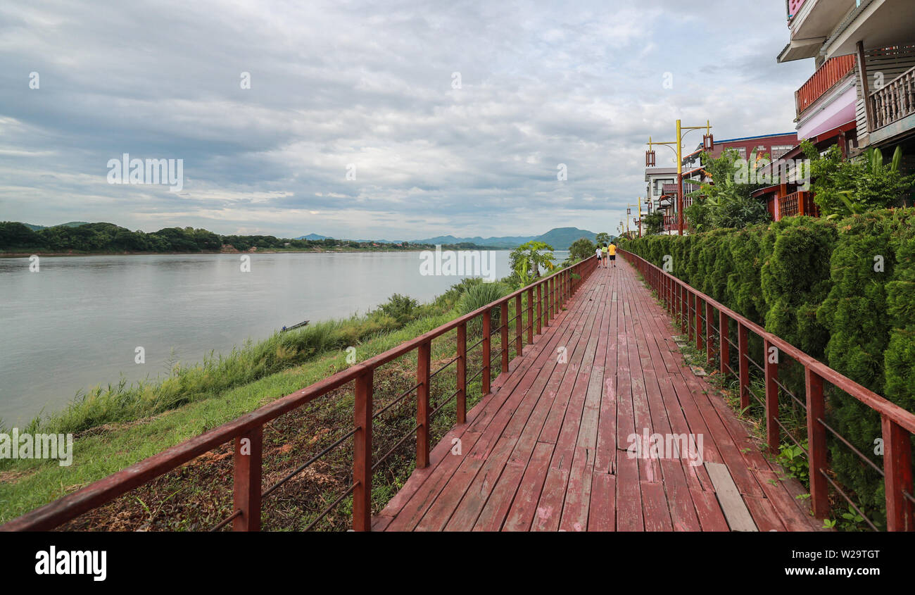 Loei, Thailand. 7th July, 2019. Tourists visit the Mekong River at ...