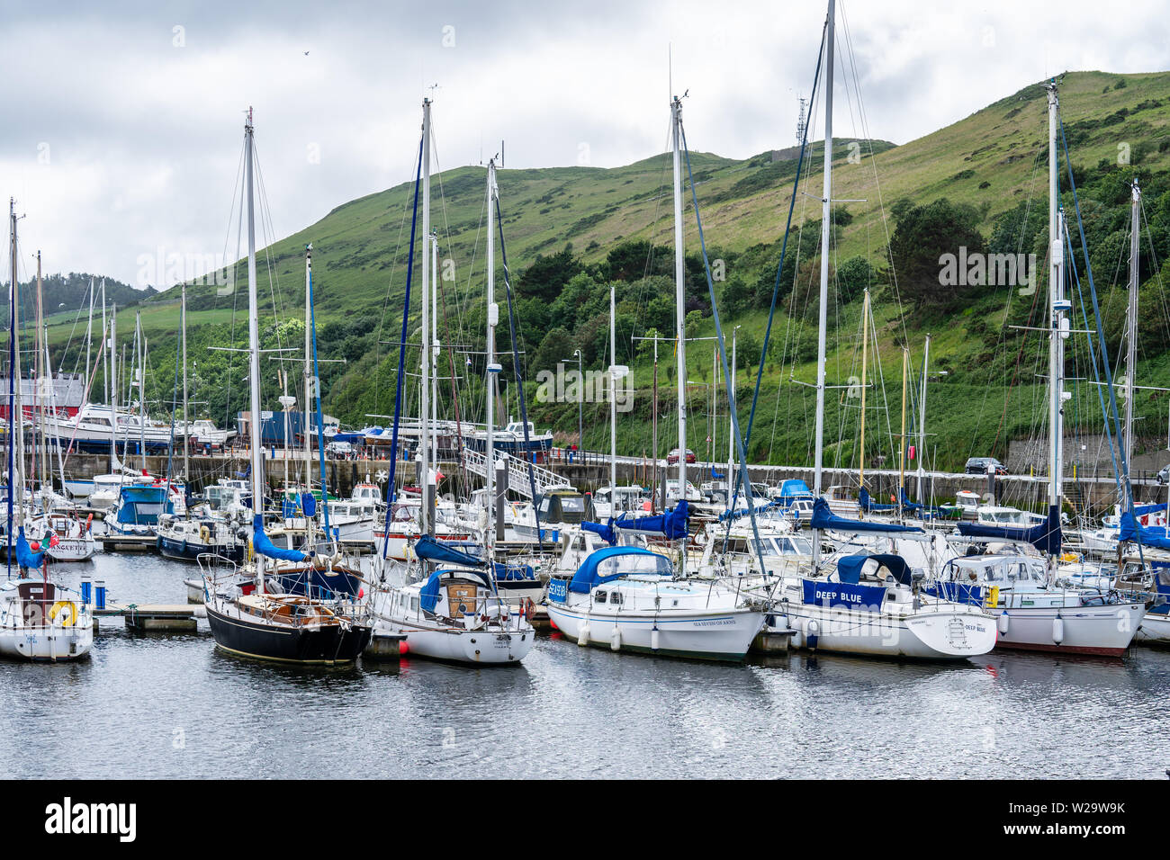 Peel, Isle of Man, June 16,2019. It is a seaside town and small fishing ...