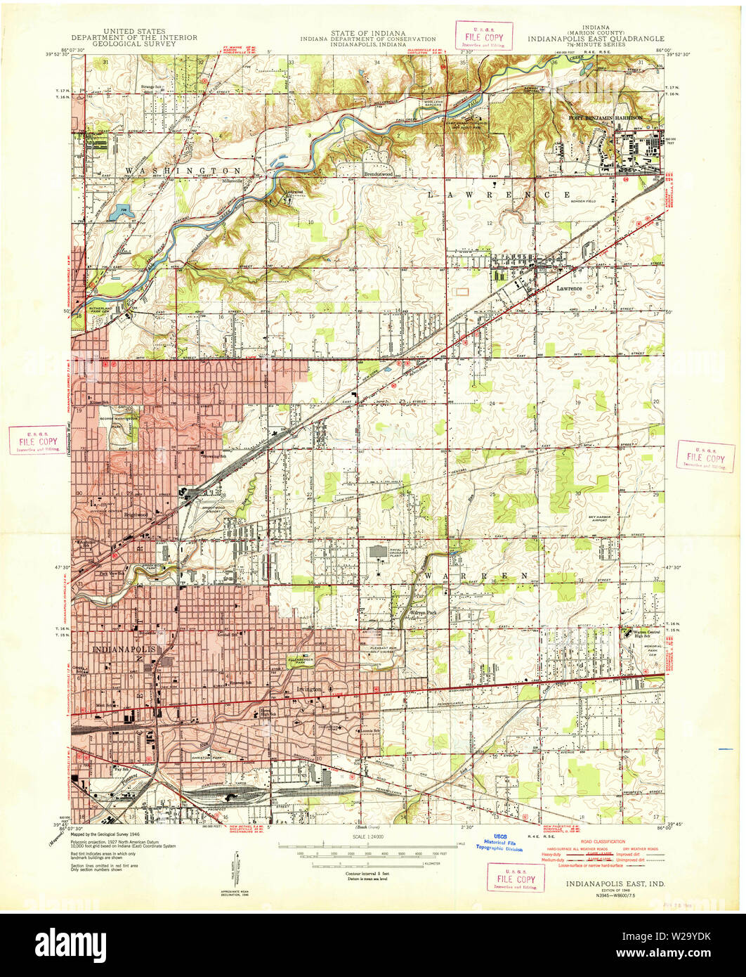 Indianapolis east indiana map hi-res stock photography and images - Alamy