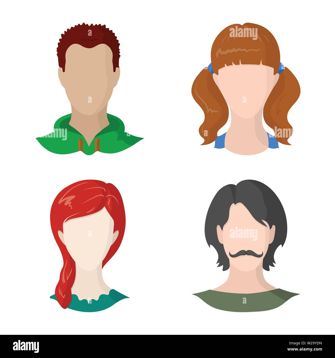 Vector illustration of avatar and dummy icon. Collection of avatar and ...