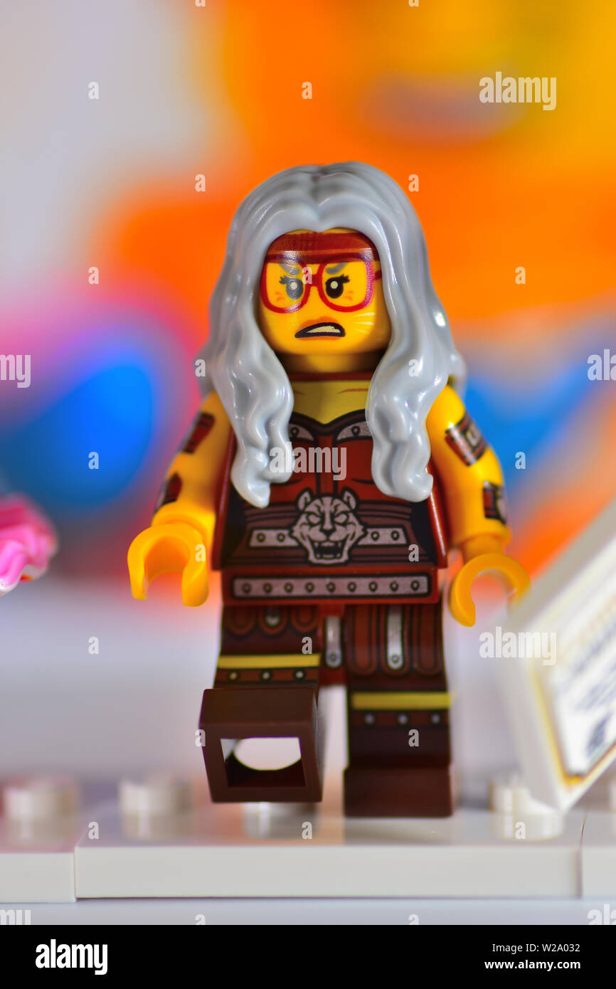 Lego Movie 2 Figures Mrs. Scratchen-Post Stock Photo - Alamy