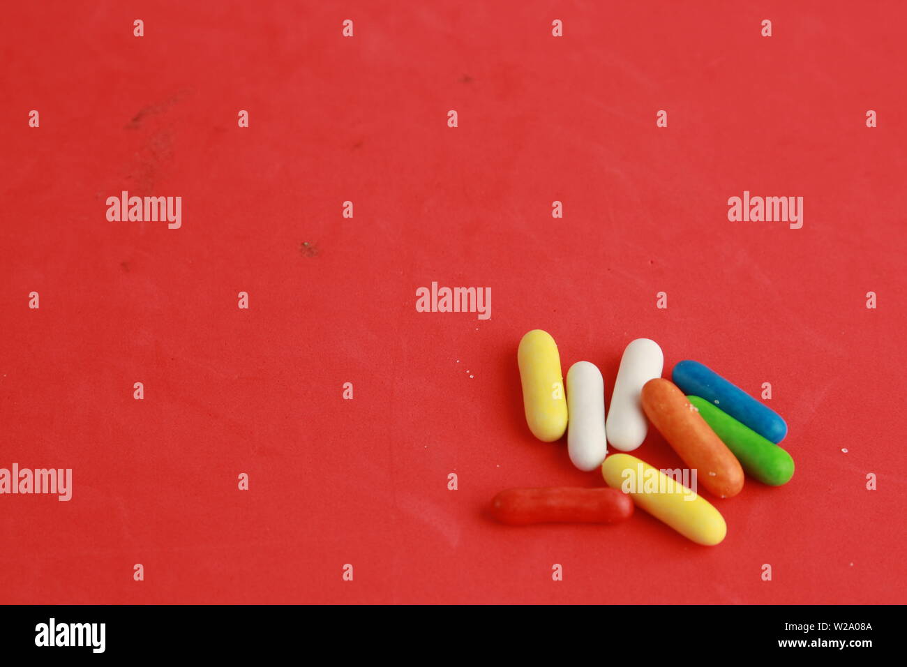 Fruit flavored colorful candy jelly bean gummies Stock Photo - Alamy