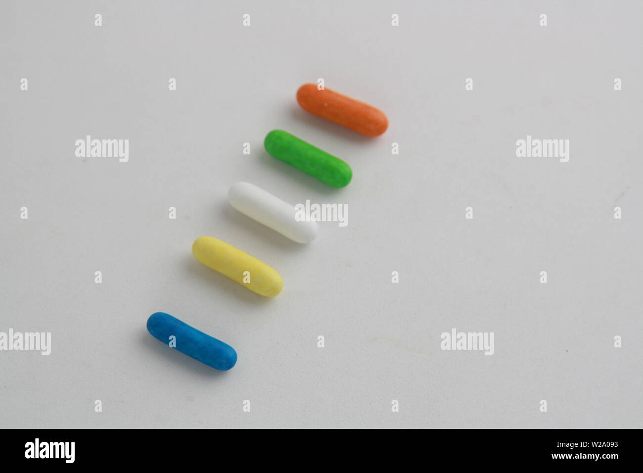 Fruit flavored colorful candy jelly bean gummies Stock Photo - Alamy