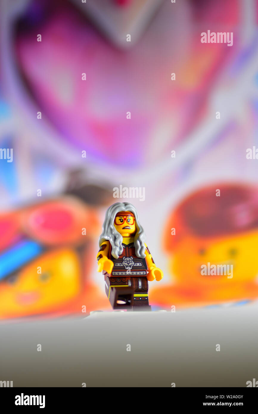 Lego Movie 2 Figures Mrs. Scratchen-Post Stock Photo - Alamy