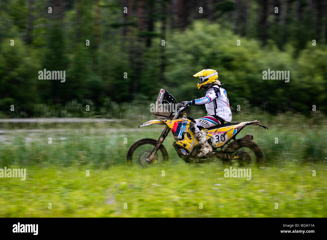 Baikalsk, Russia. 7th July, 2019. Max Hunt of HT Rallt Raid Husqvarna ...