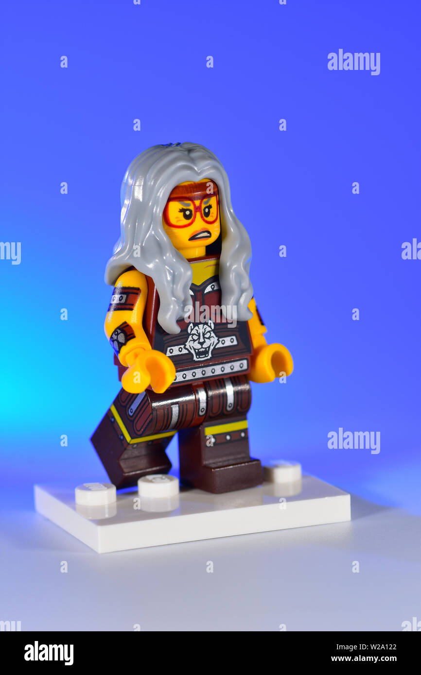 Lego Movie 2 Figures Mrs. Scratchen-Post Stock Photo - Alamy
