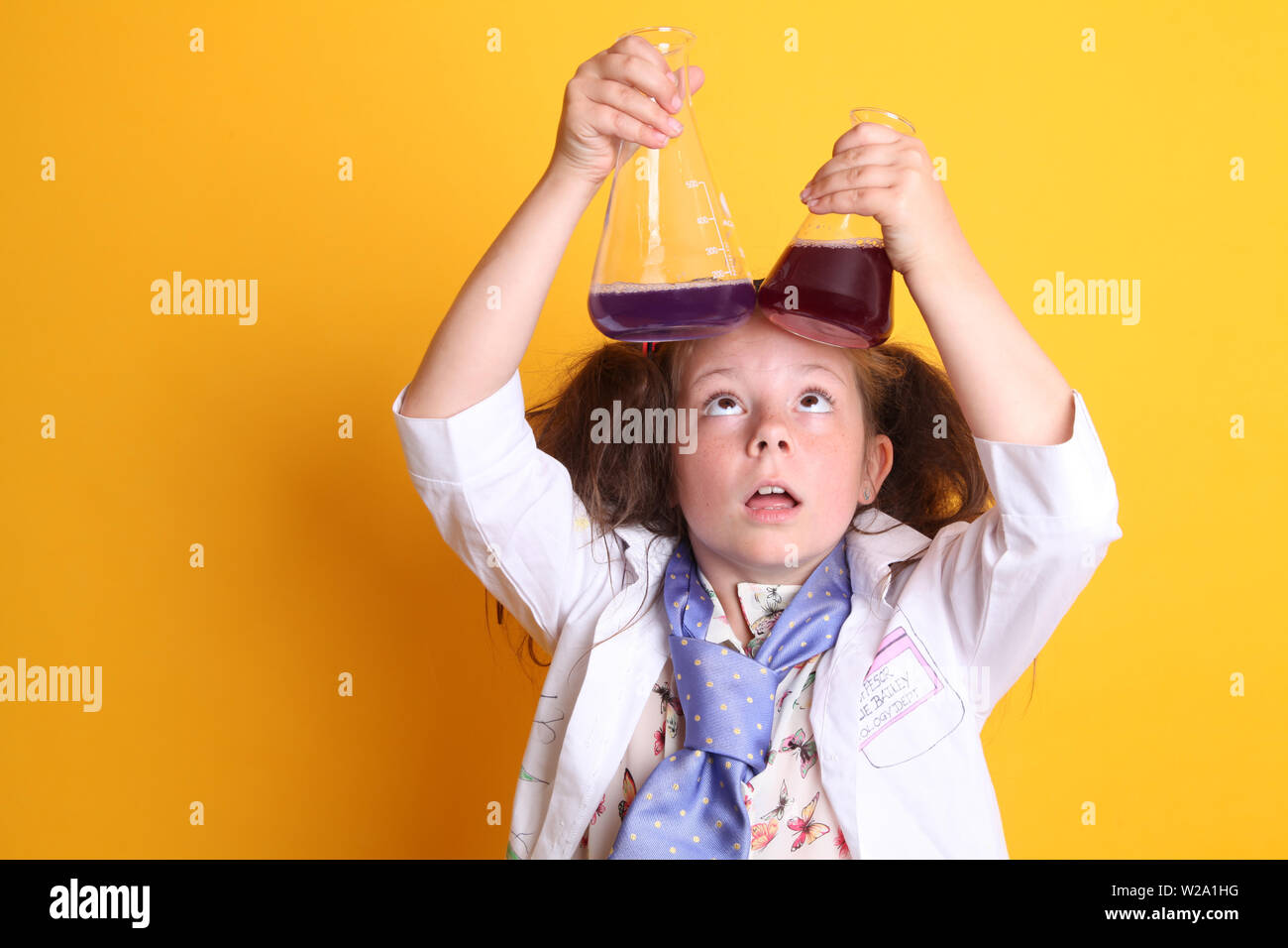 MR - Science Geek Young Girl / Female - Age 7 - looking up, holding ...