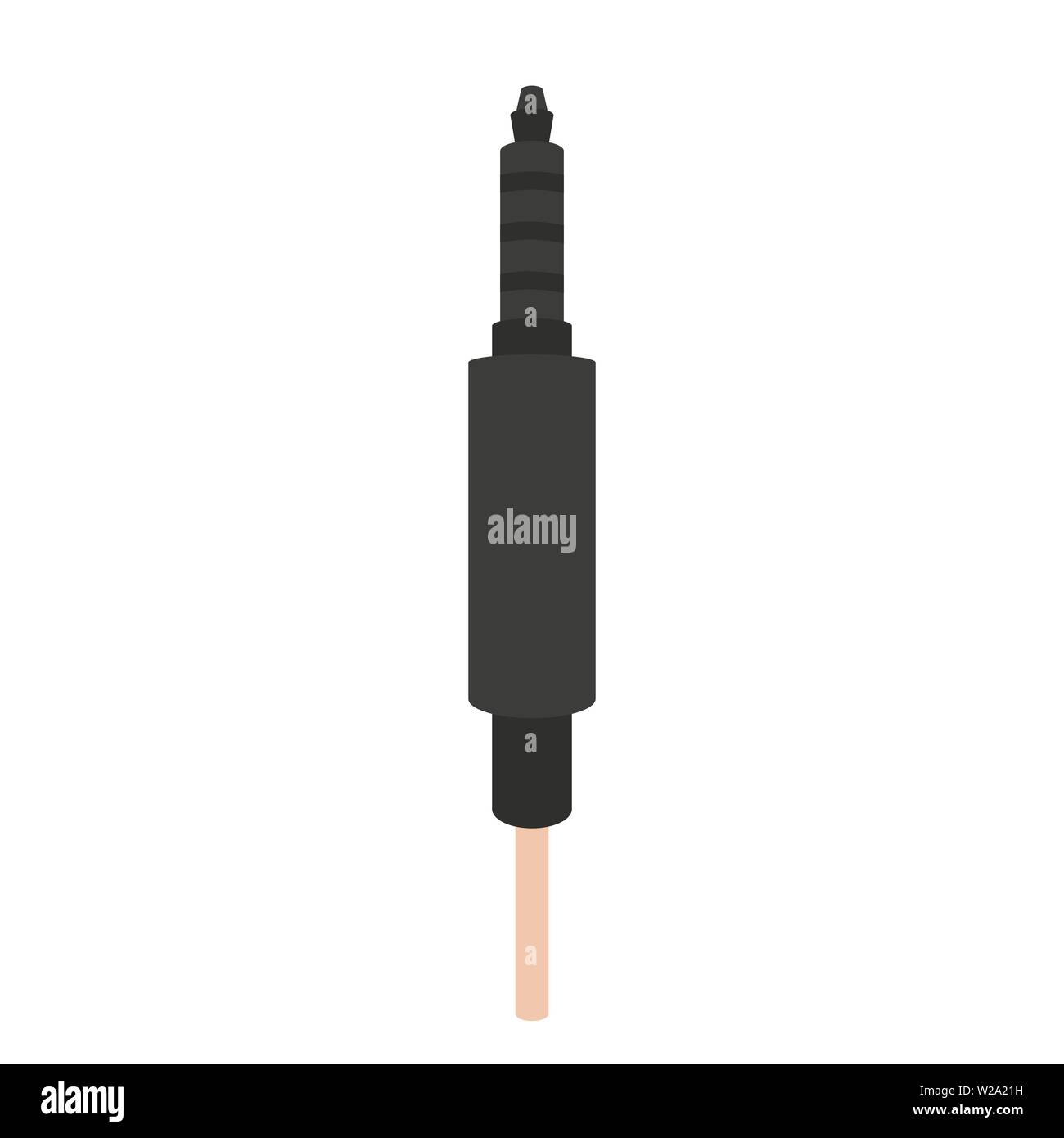 Headphone plug flat icon, audio equipment vector illustration isolated ...