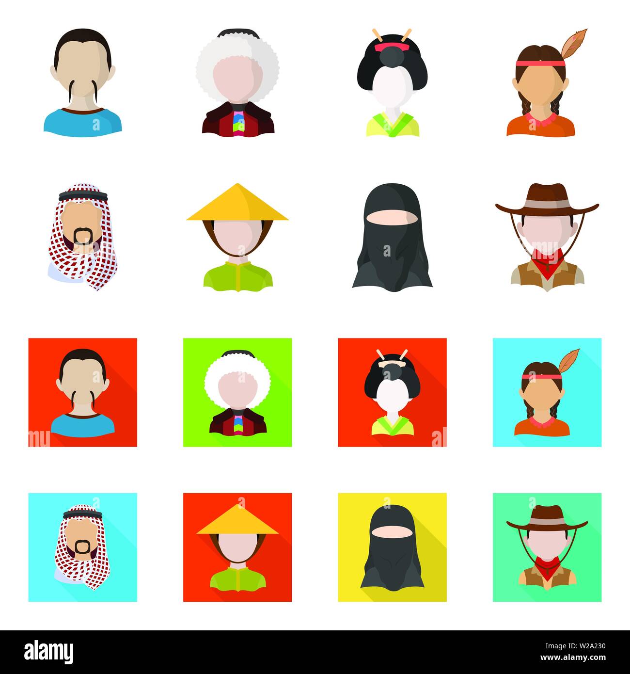 Vector illustration of imitator and resident sign. Set of imitator and ...