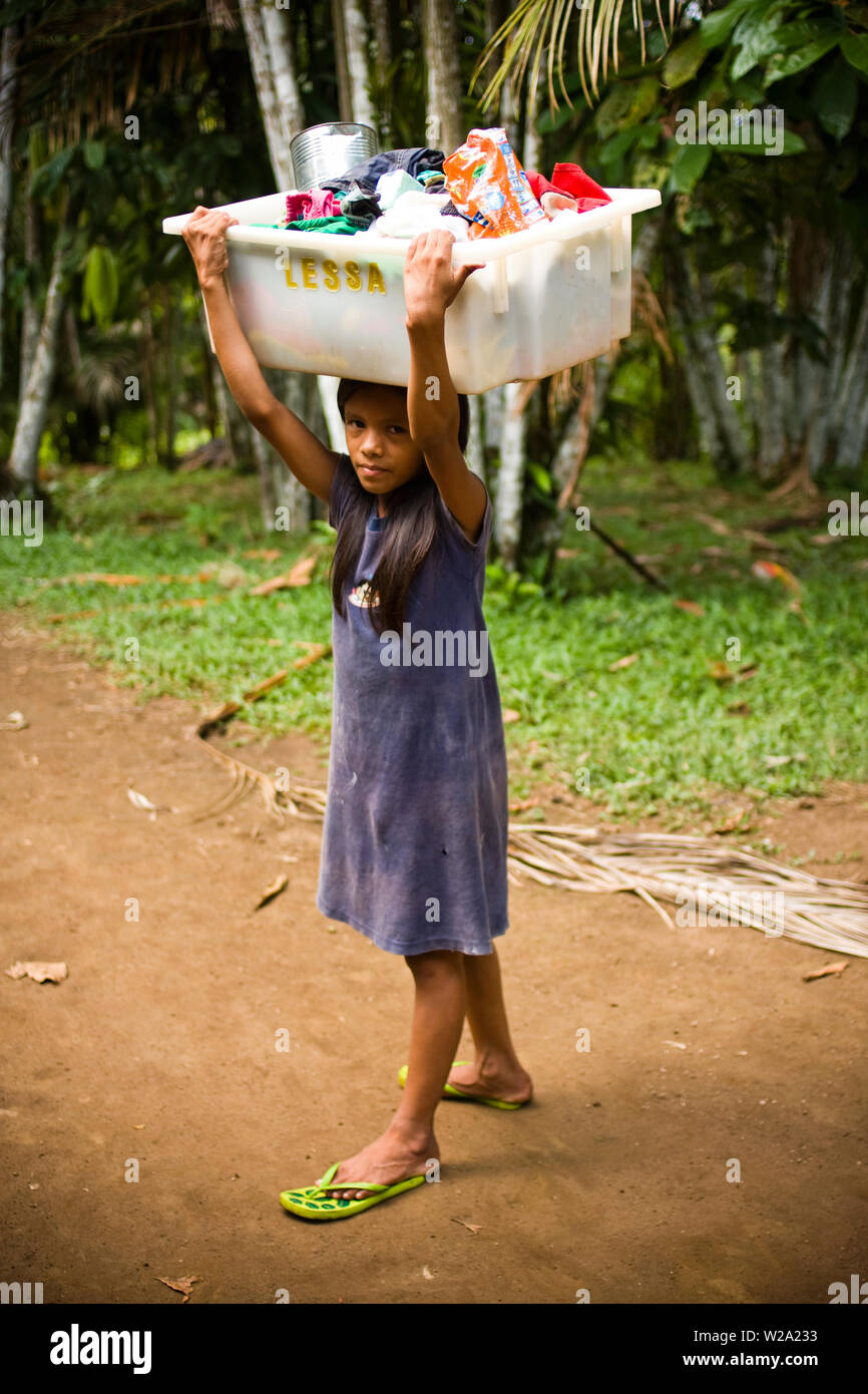 Child Carrying Box in the Head, Terra Preta Community, Cuieiras River ...
