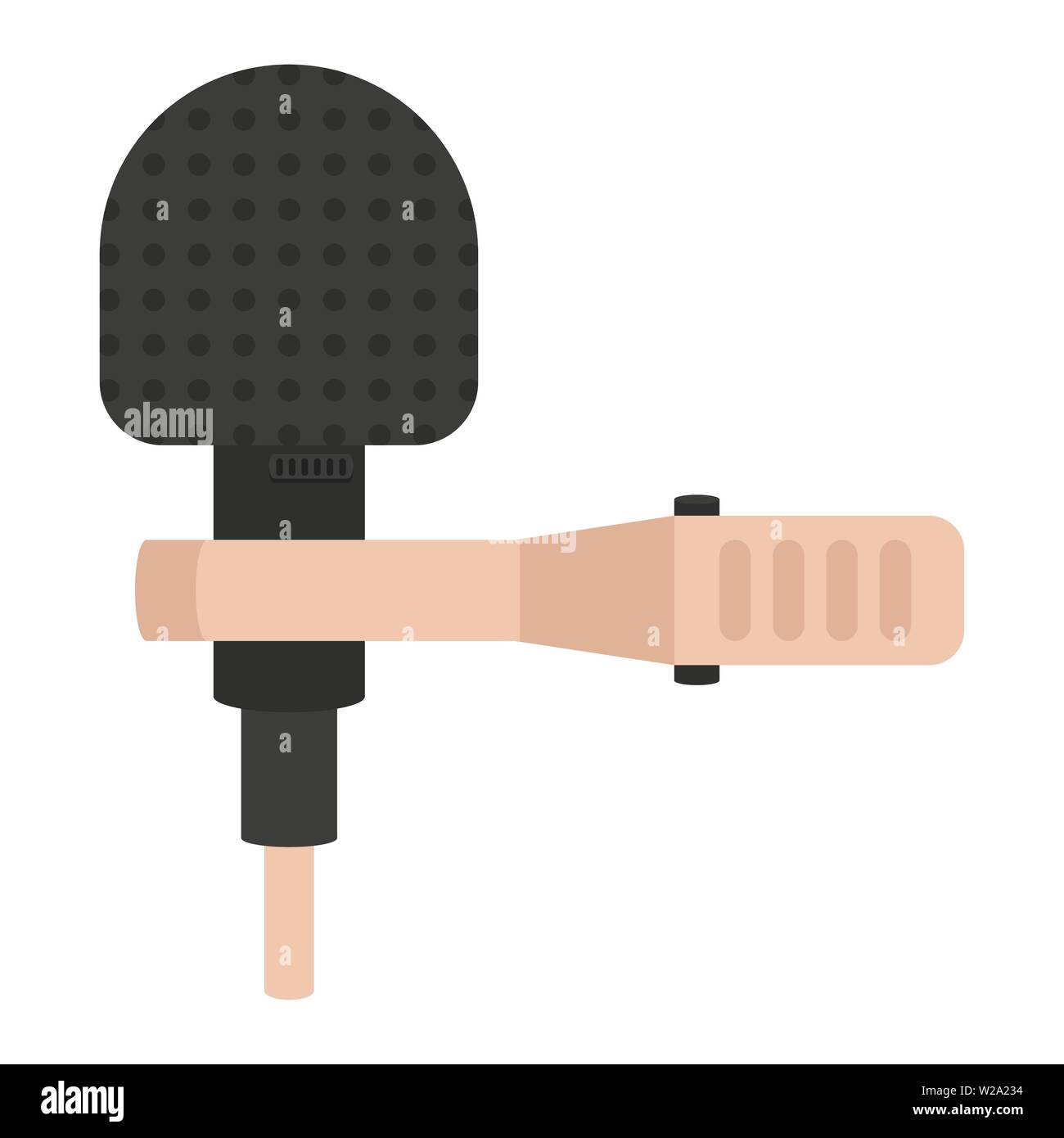 Microphone and holder flat icon, audio equipment vector illustration ...