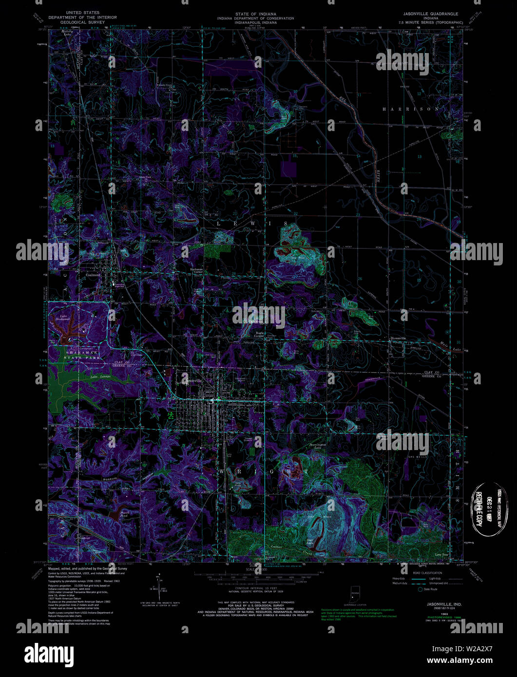 Jasonville map hi-res stock photography and images - Alamy