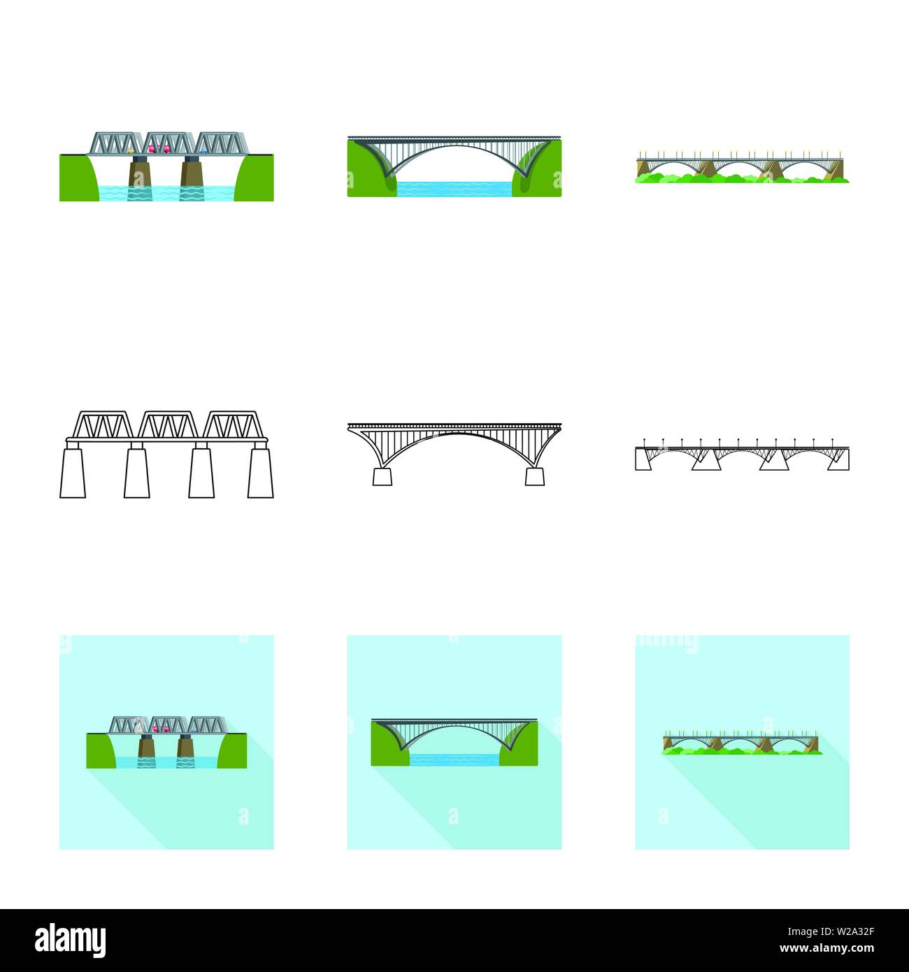 Vector illustration of connection and design symbol. Set of connection ...