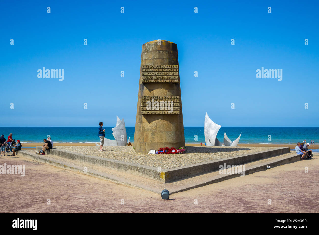 Omaha Beach Monument Signal, World War Two D-day memorial, St-Laurent ...