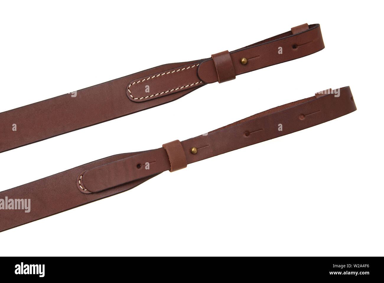 Brown leather bandolier isolated on a white background Stock Photo - Alamy