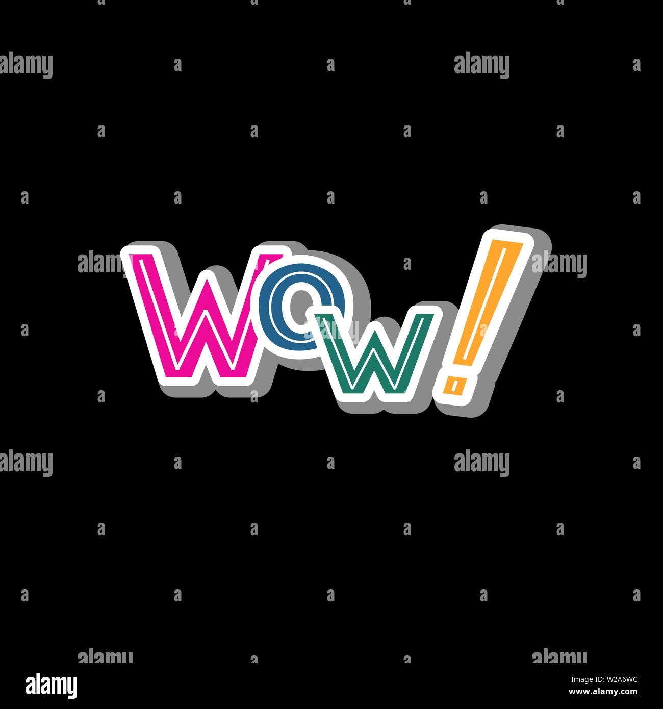 Vector illustration with handwritten phrase - Wow. Lettering. Isolated ...