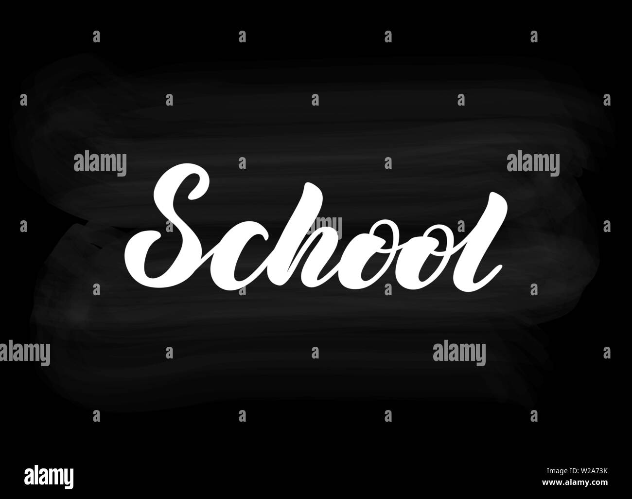 Vector illustration with handwritten phrase - School. Lettering ...