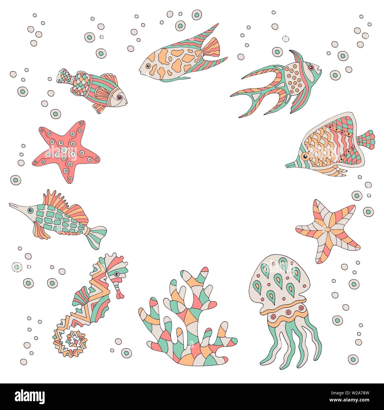 Seaweed print sea wildlife Cut Out Stock Images & Pictures - Alamy