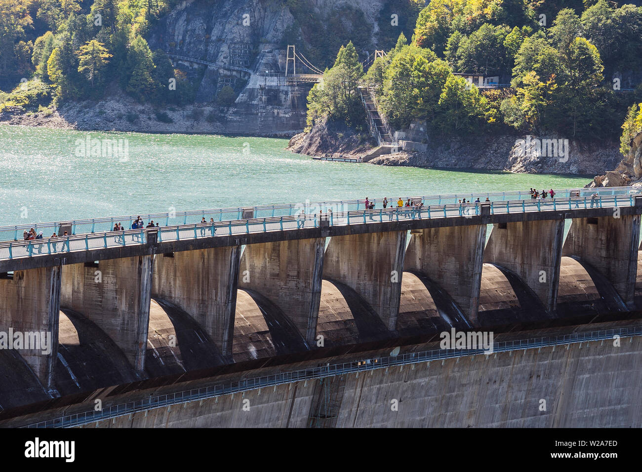 People On The Kurobe Lake And River Dam,Toyama. River Dam and Tateyama ...
