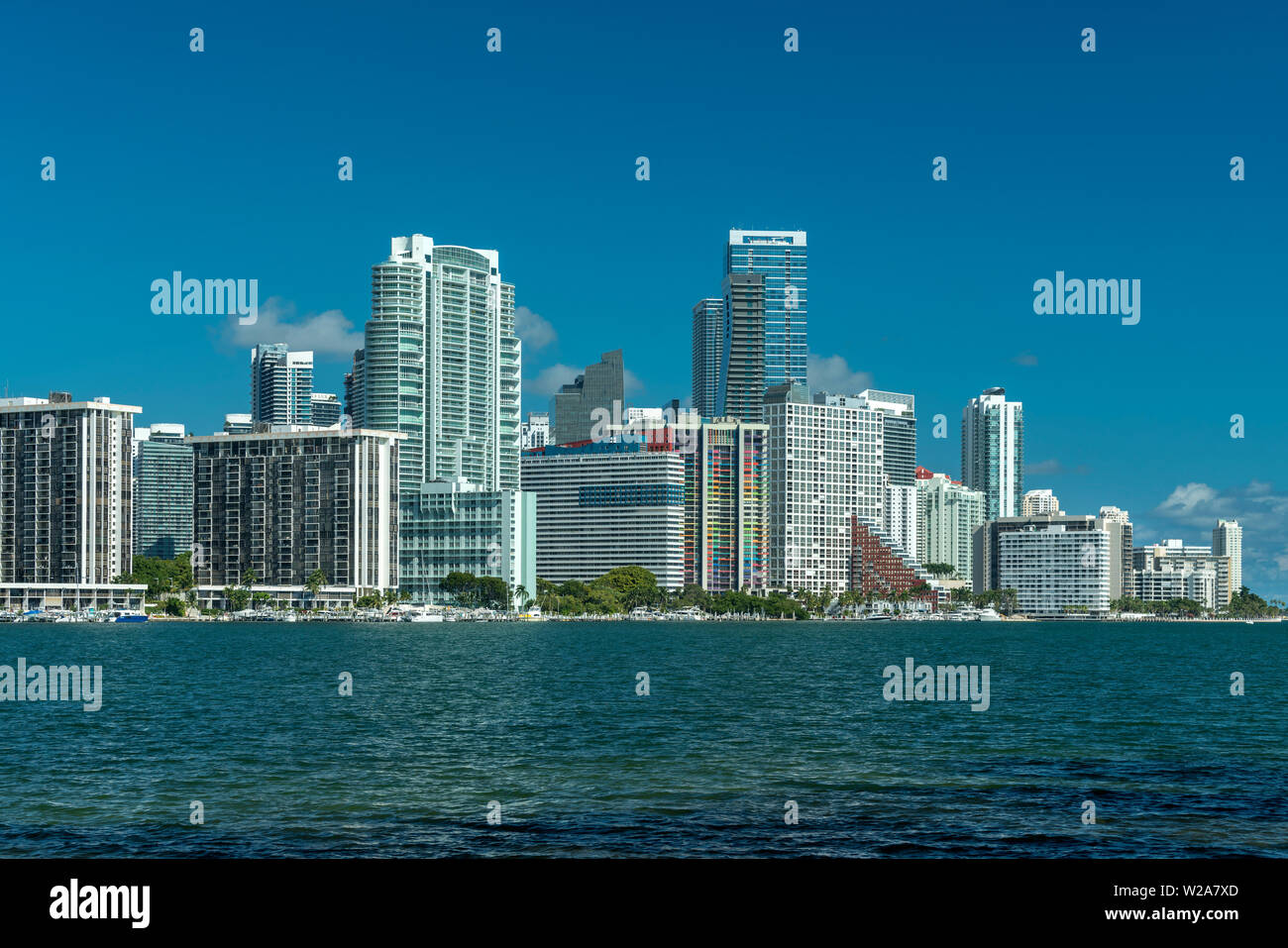 BRICKELL AVENUE SKYLINE DOWNTOWN MIAMI FLORIDA USA Stock Photo - Alamy