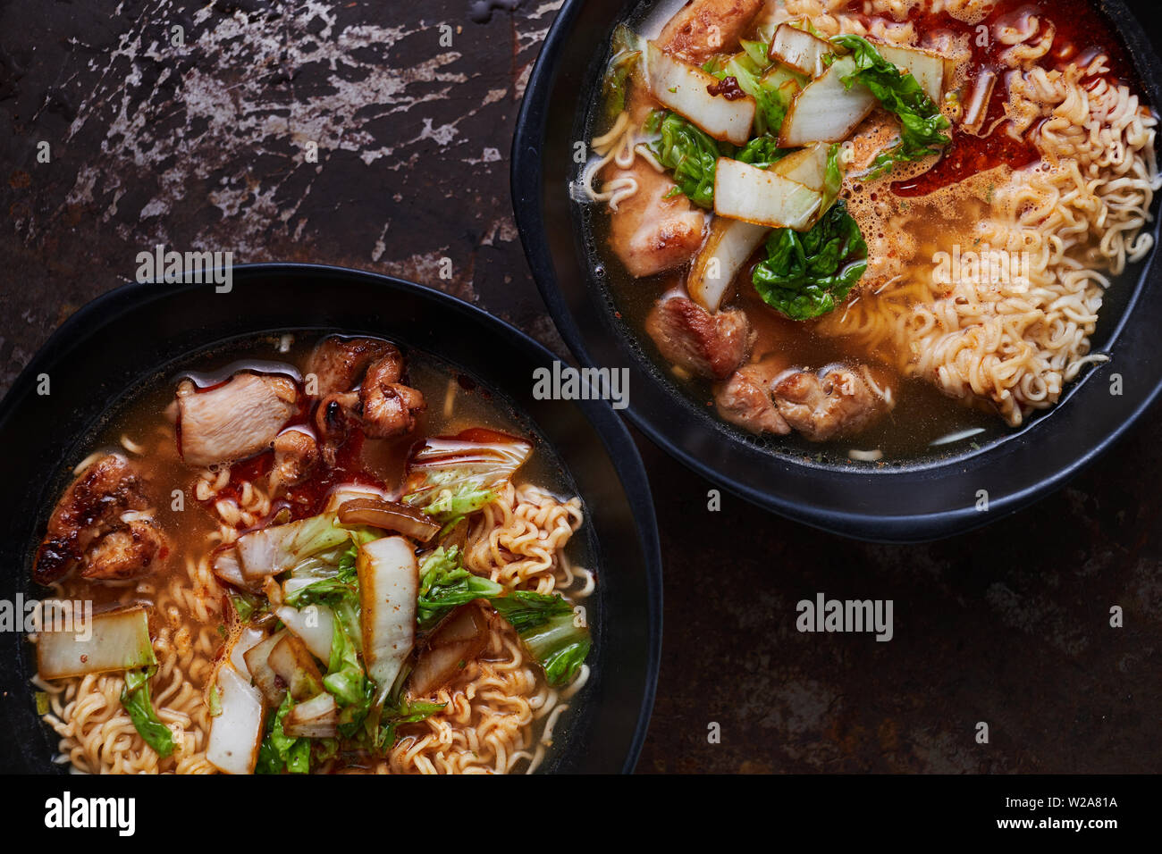 Spicy soup noodle in the bowl Stock Photo - Alamy