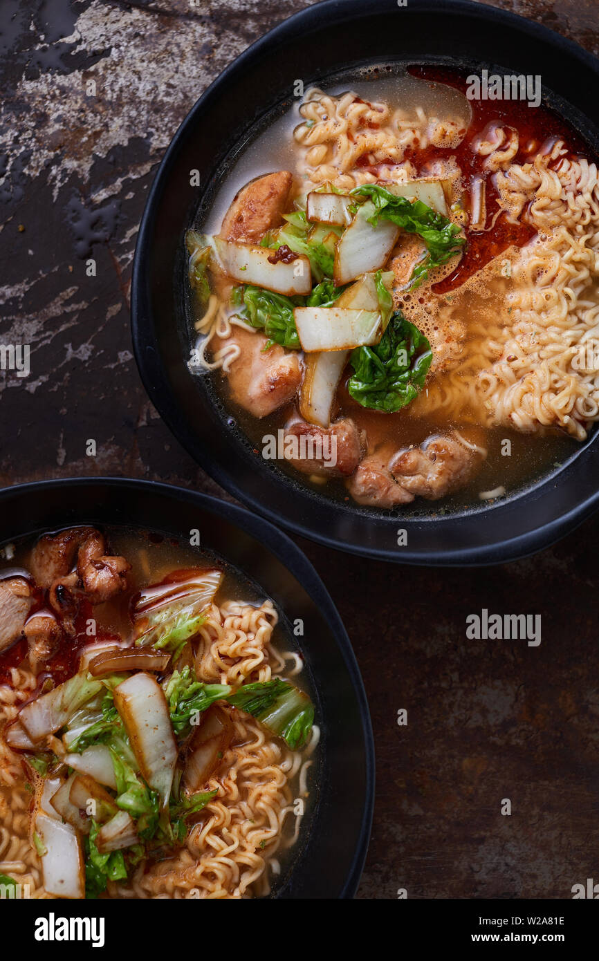 Spicy soup noodle in the bowl Stock Photo - Alamy