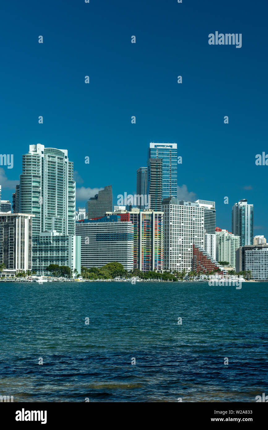 BRICKELL AVENUE SKYLINE DOWNTOWN MIAMI FLORIDA USA Stock Photo - Alamy