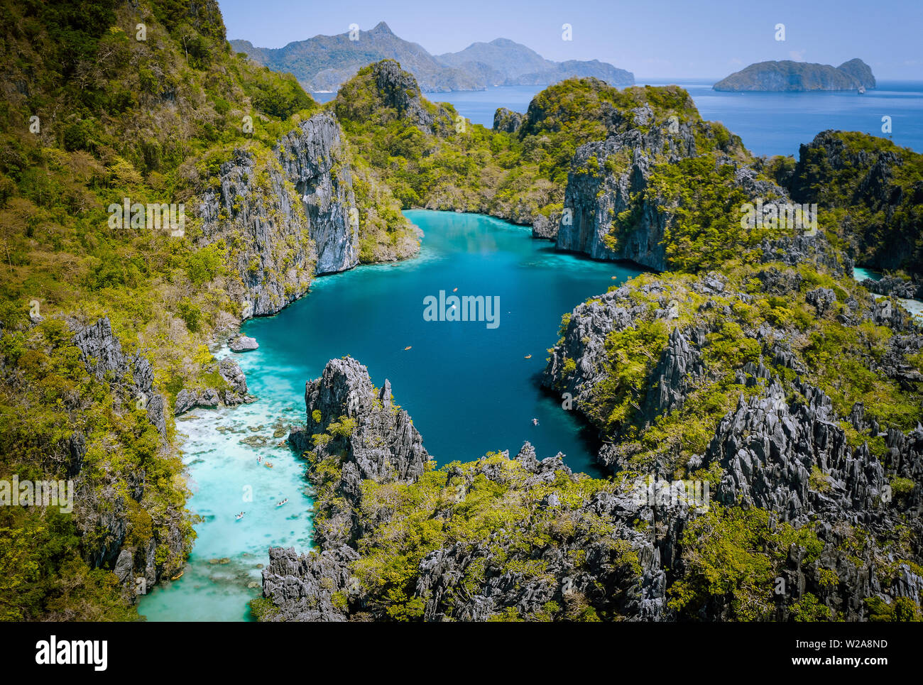 El Nido, Palawan, Philippines. Aerial drone view of beautiful big ...