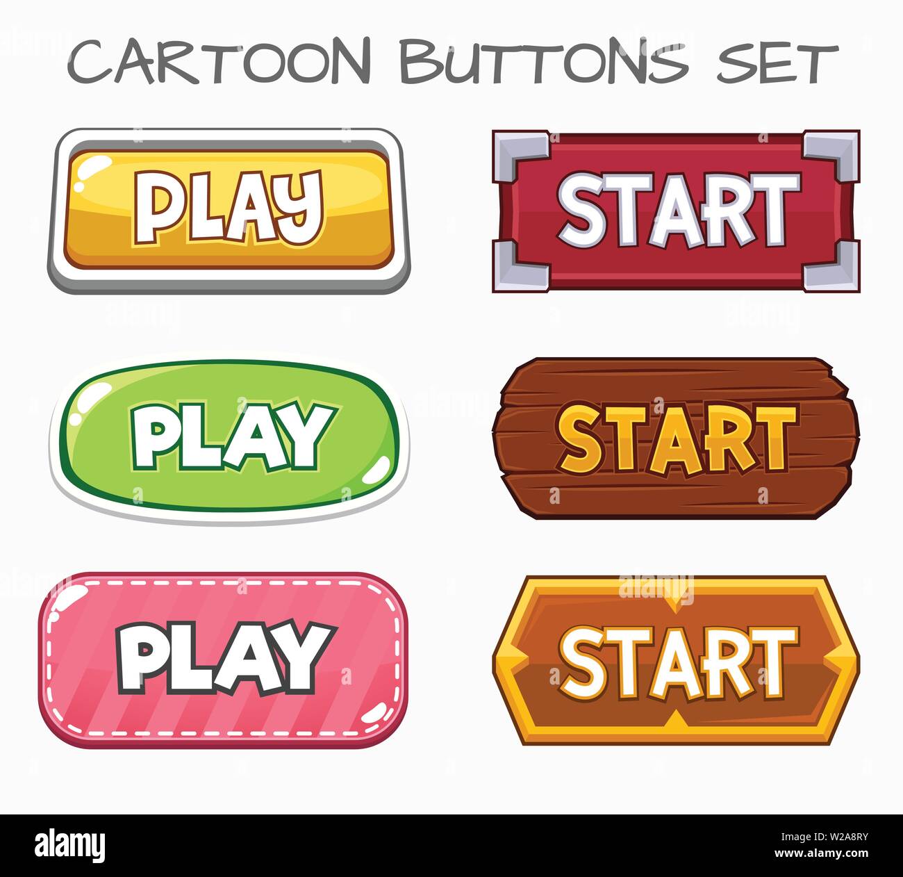 Cartoon buttons set game.Vector illustration Stock Vector Image & Art ...