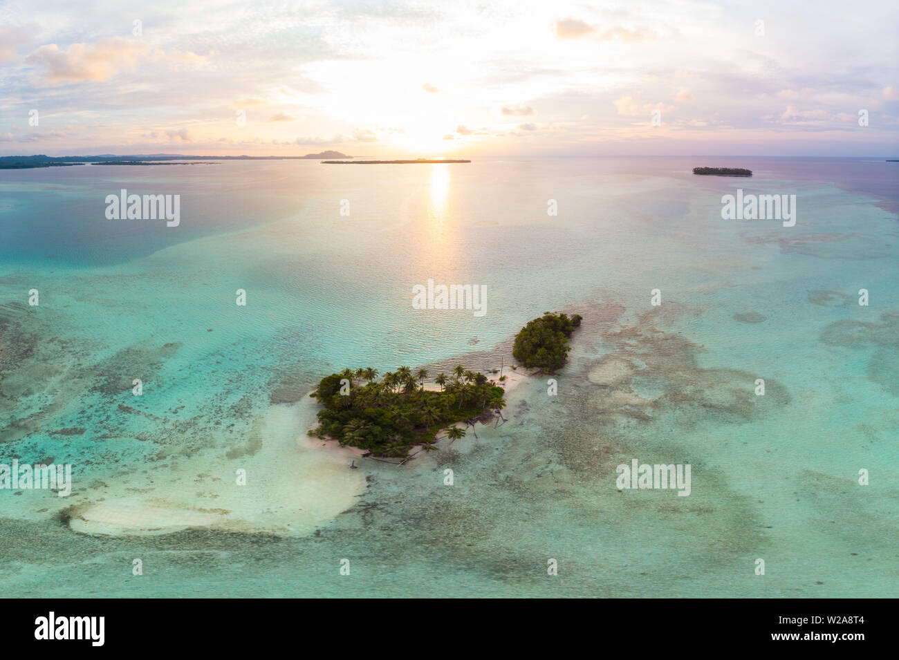 Aerial view Banyak Islands Sumatra tropical archipelago Indonesia ...